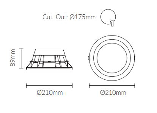 LED CCT Downlight 80deg 175mm Cut out (Sold as 5) | Lighting Store ...